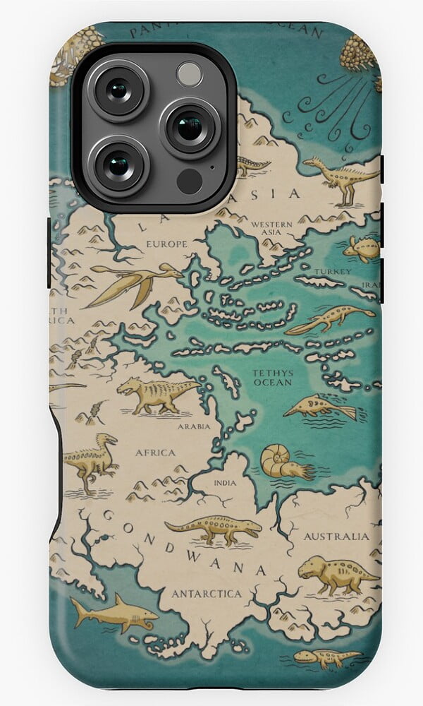 Supercontinent Pangaea Map Phone Case Compatible with iPhone 11 to 16 ...
