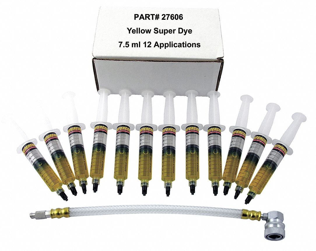 Supercool A/C Dye Syringes Kit,7 in,Plastic,PK12 27606 - Walmart.com