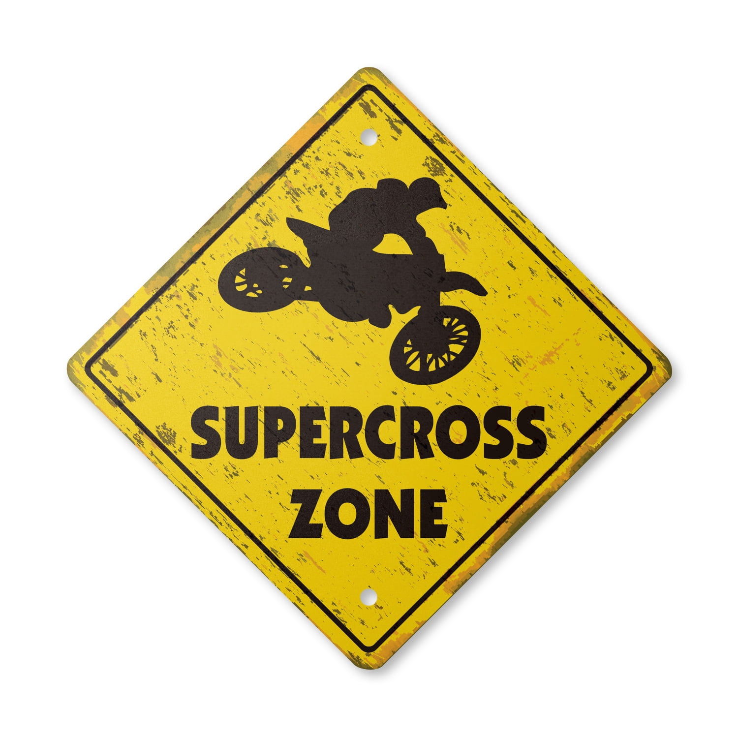 Supercross Vintage Crossing Sign Zone Xing | Indoor/Outdoor Plastic ...