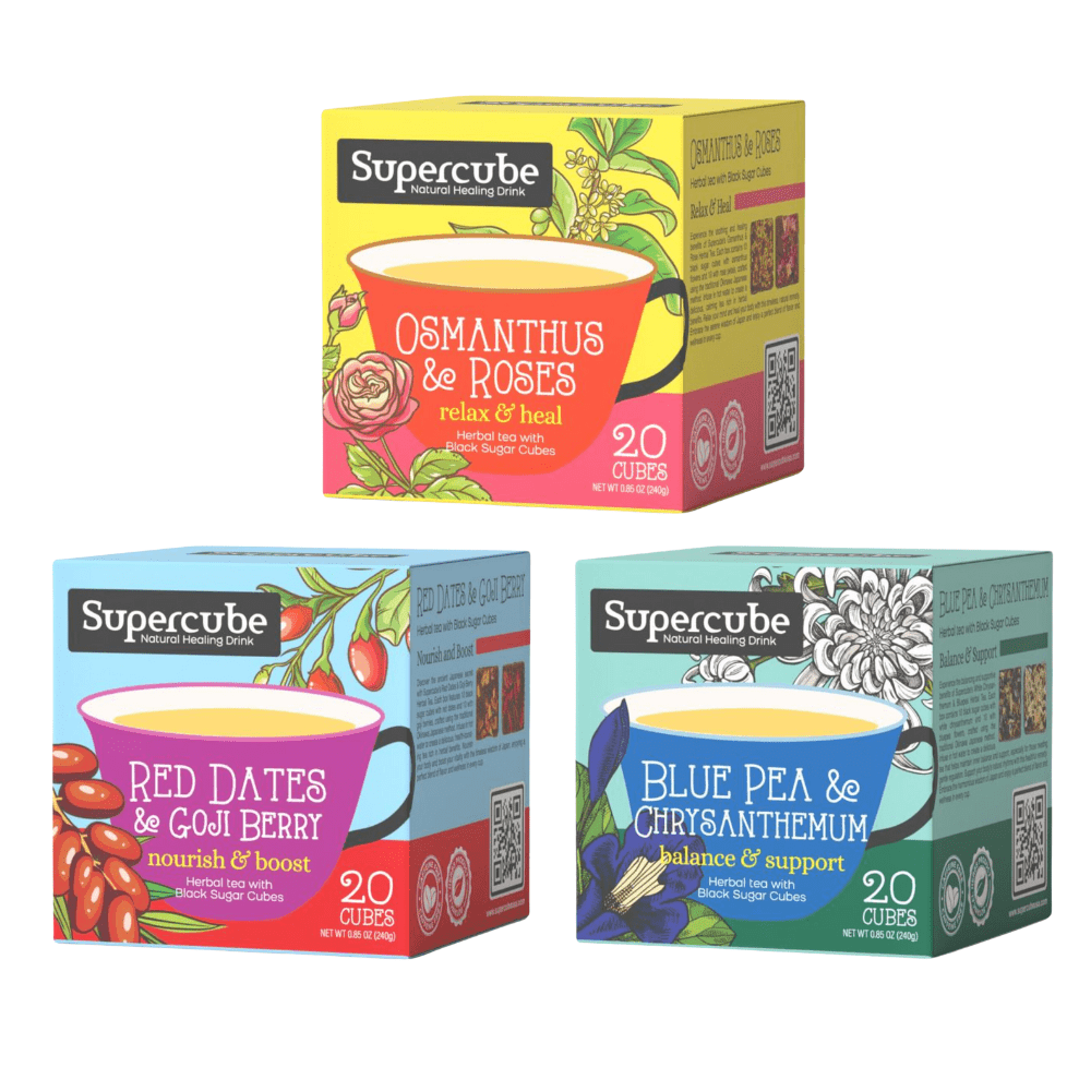 Supercube Herbal Tea Variety Pack, 8.47 oz (240 gm), Osmanthus & Roses ...
