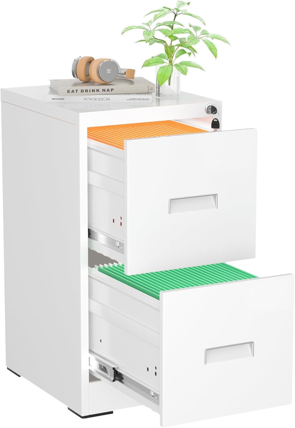 Superday 2 Drawer File Cabinet, 18” D Vertical File Cabinet with Lock ...