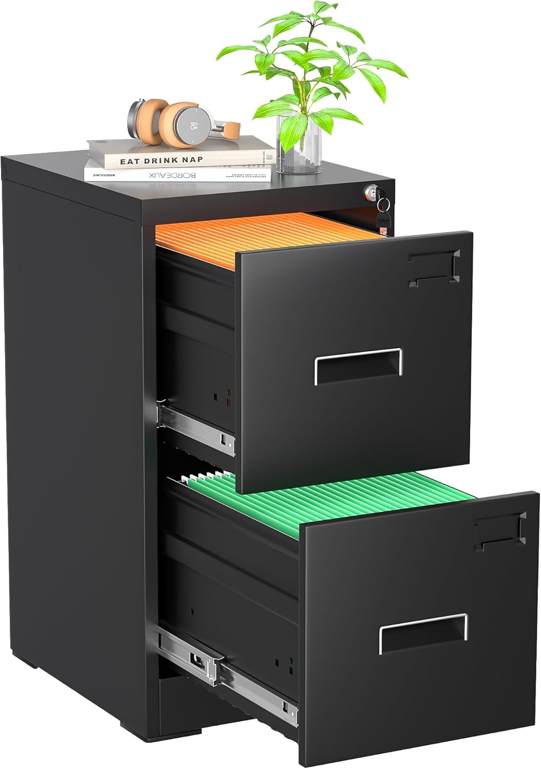 Superday 2 Drawer File Cabinets, 18” D Vertical File Cabinets with Lock ...