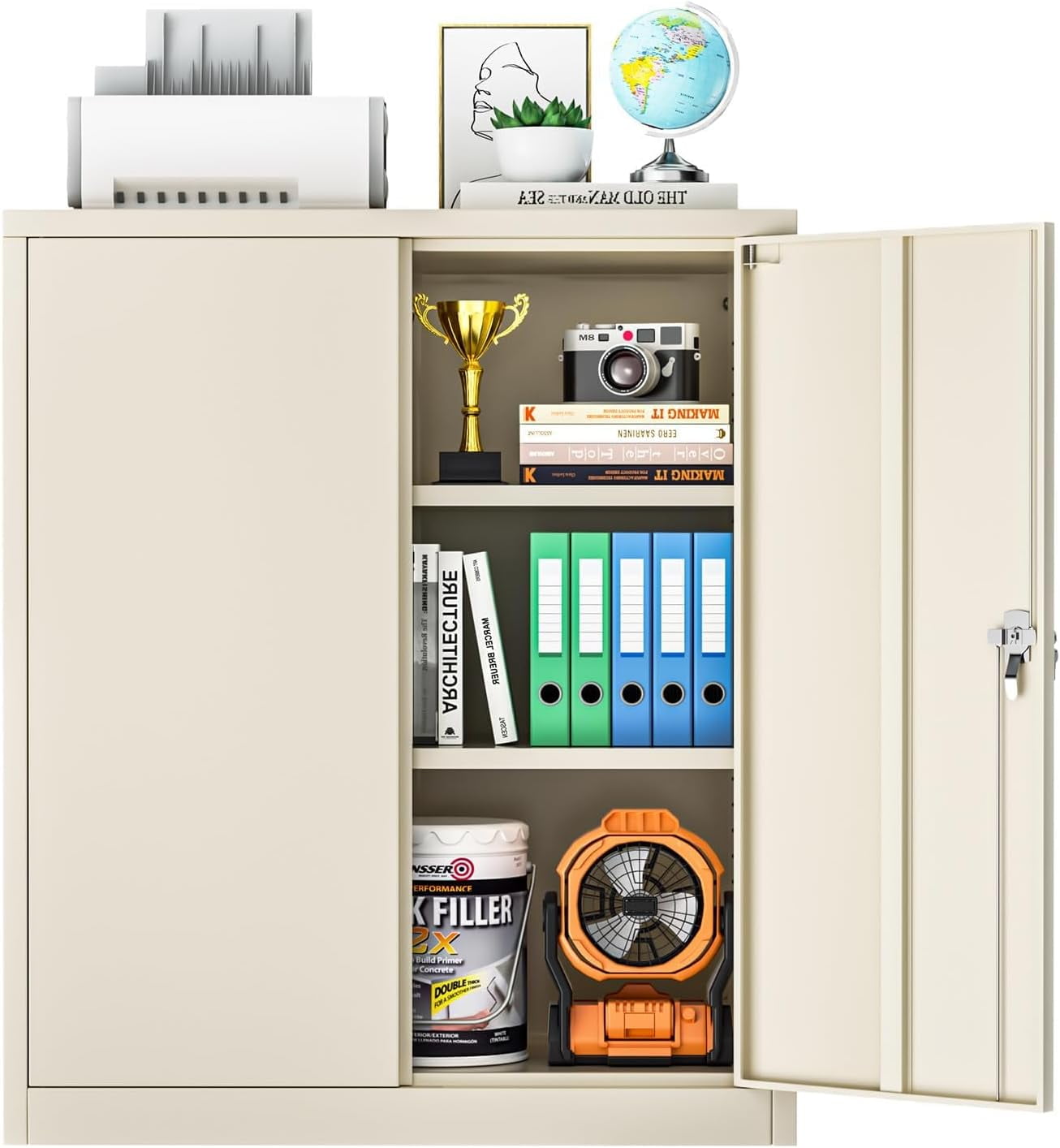 Superday 36" Locking Garage Storage Cabinet, Metal Storage Cabinet with ...