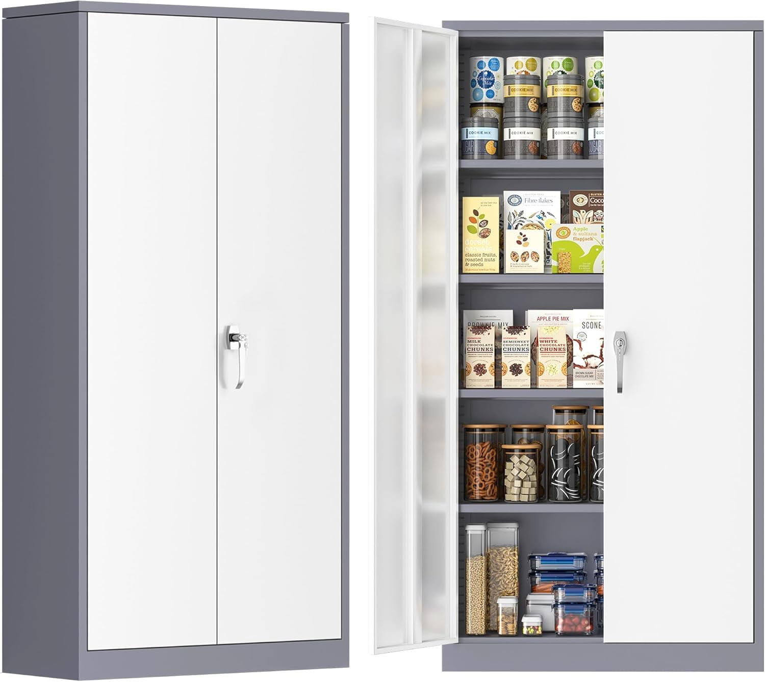 Superday Locking Garage Storage Cabinet, Metal Storage Cabinet with ...