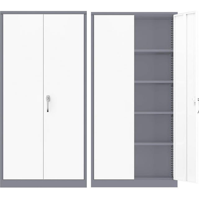 Superday Locking Garage Storage Cabinet, Metal Storage Cabinet with ...