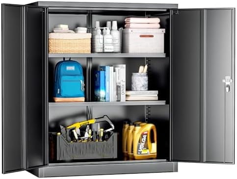 Superday Locking Metal Storage Cabinet with 2 Drawers, Lockable Garage ...