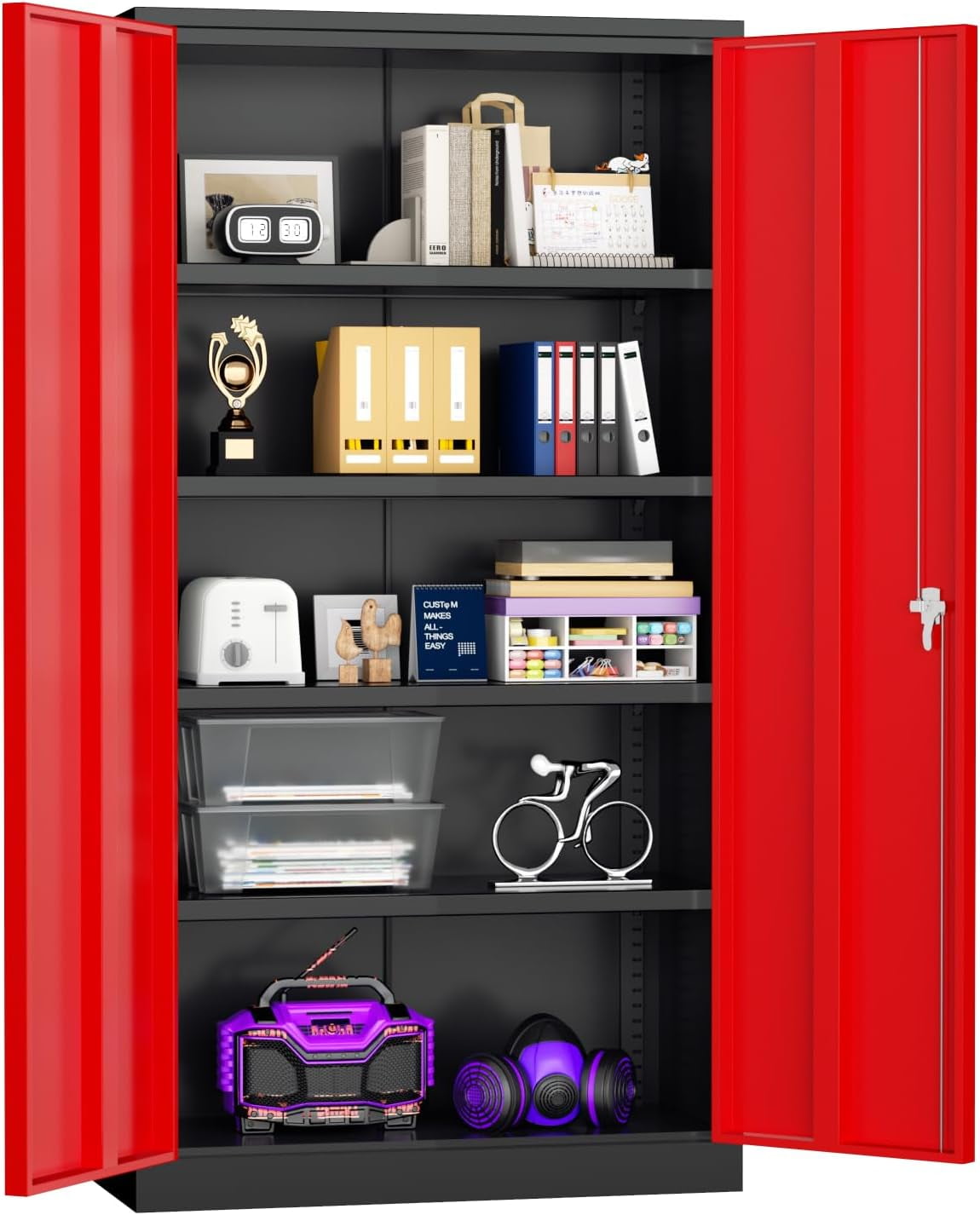Superday Metal Storage Cabinets, 71" Storage Cabinet with Locking Door ...