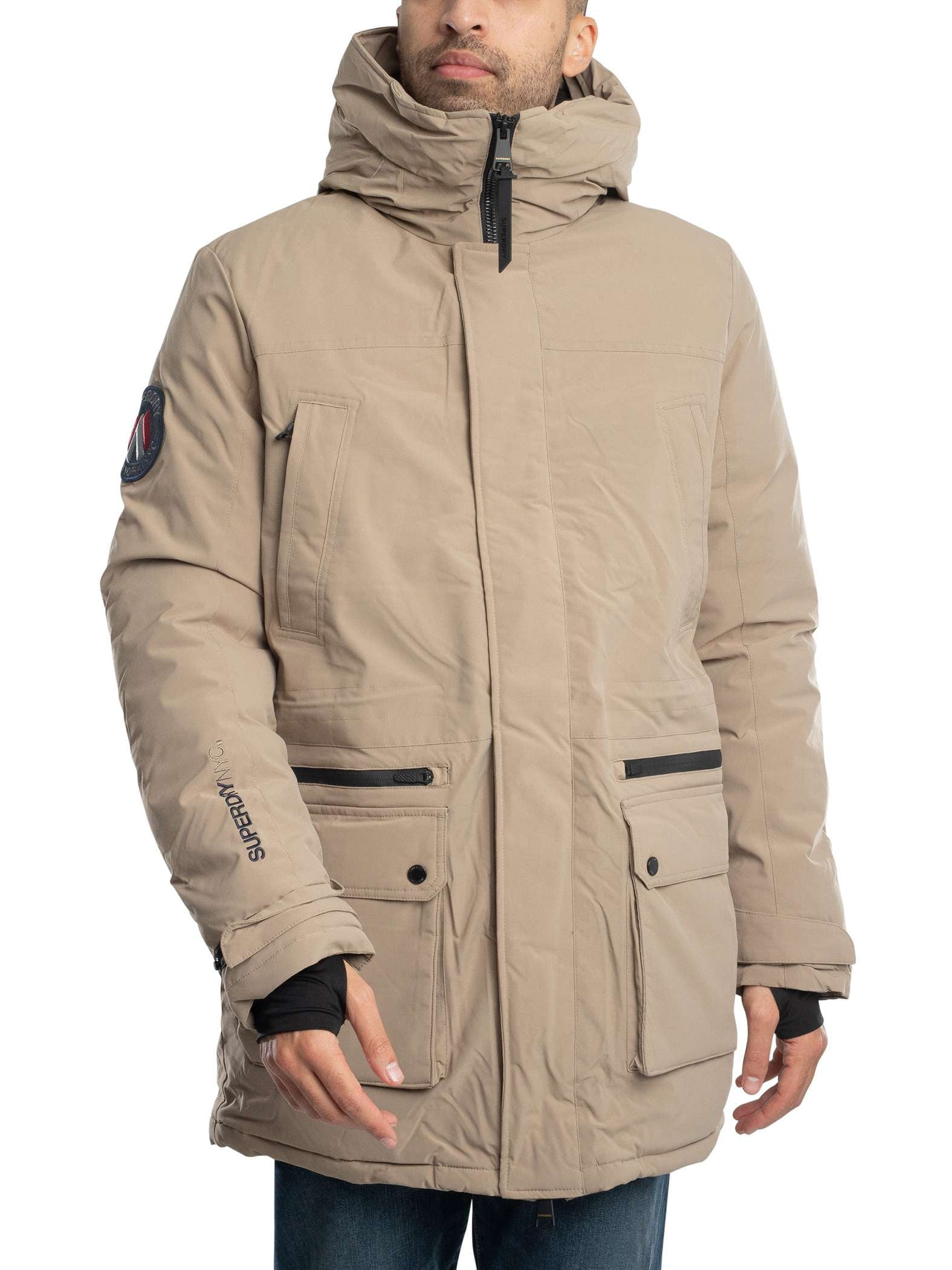 Superdry City Padded Parka Jacket, Beige - Walmart.com