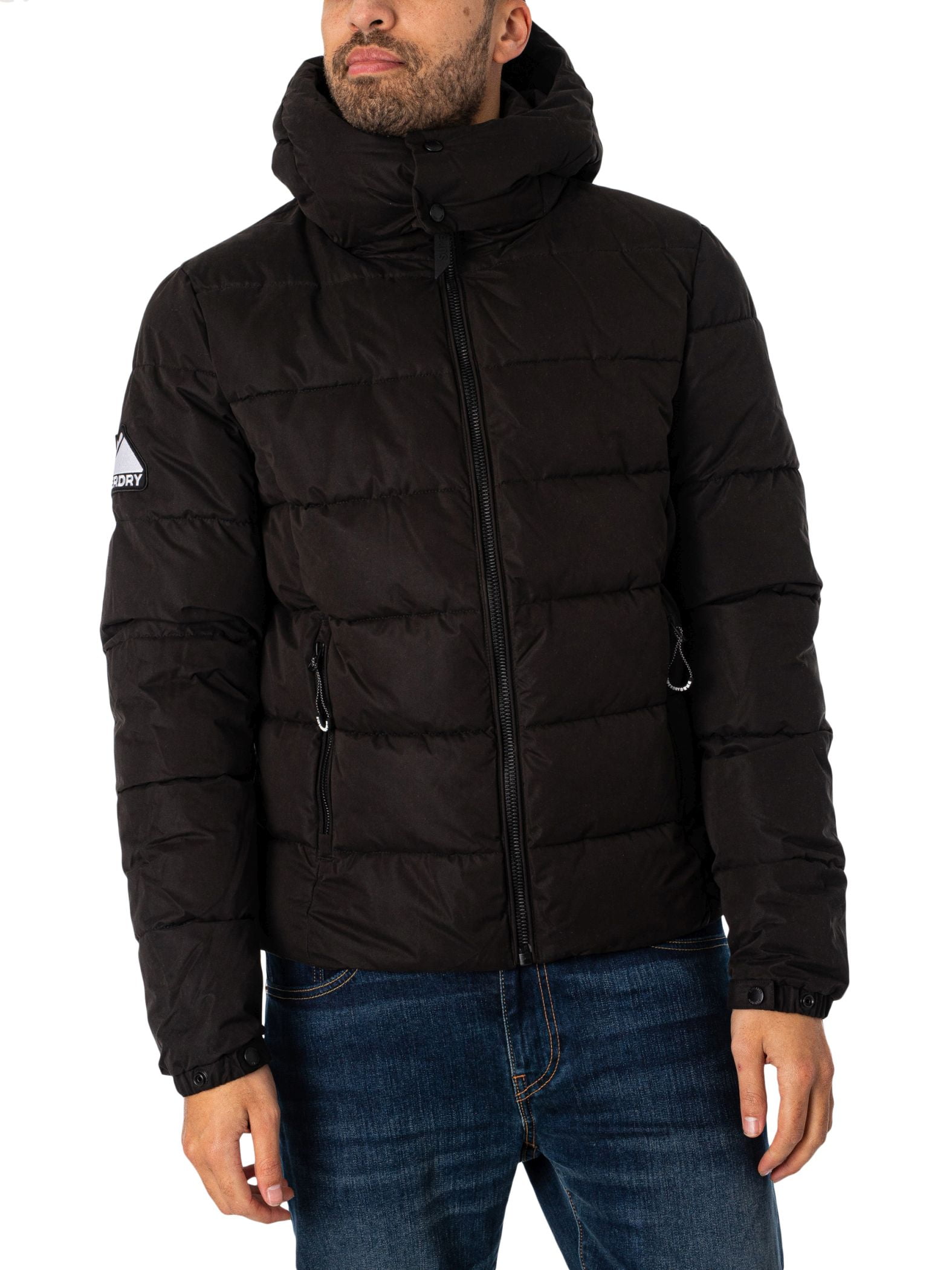 Superdry Code Microfibre Mountain Puffer Jacket, Black - Walmart.com