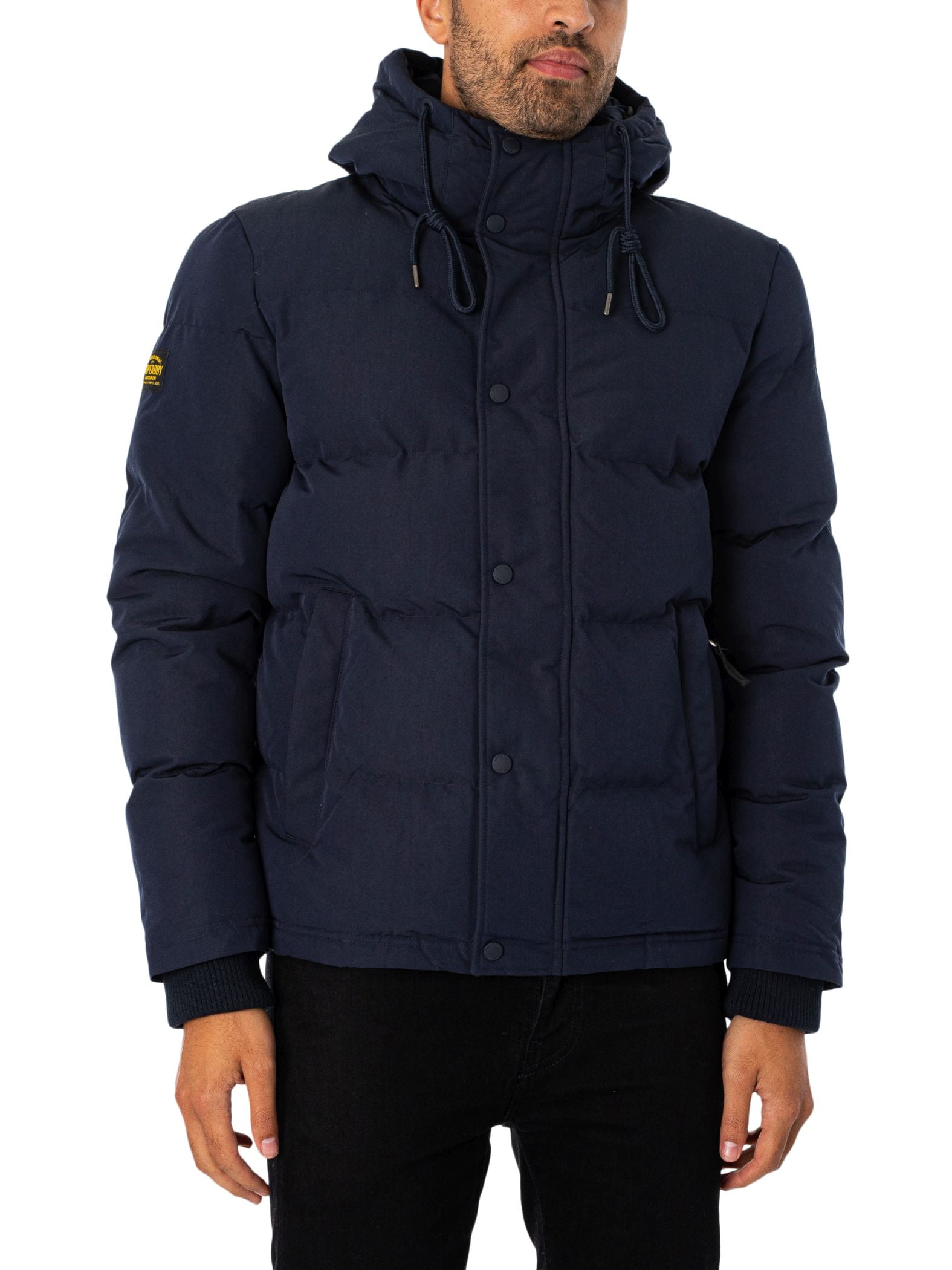 Superdry Everest Short Hooded Puffer Jacket, Blue - Walmart.com
