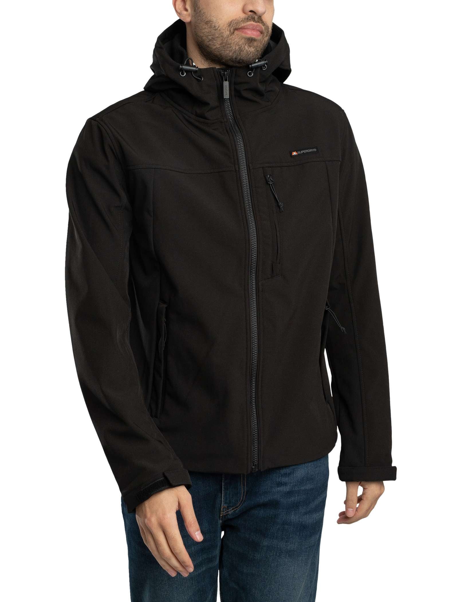 Superdry Hooded Soft Shell Trekker Jacket, Black - Walmart.com