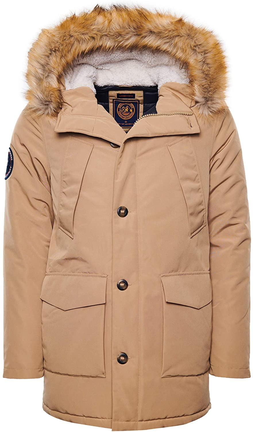 Superdry Mens Everest Parka Jacket TAN-S - Walmart.com
