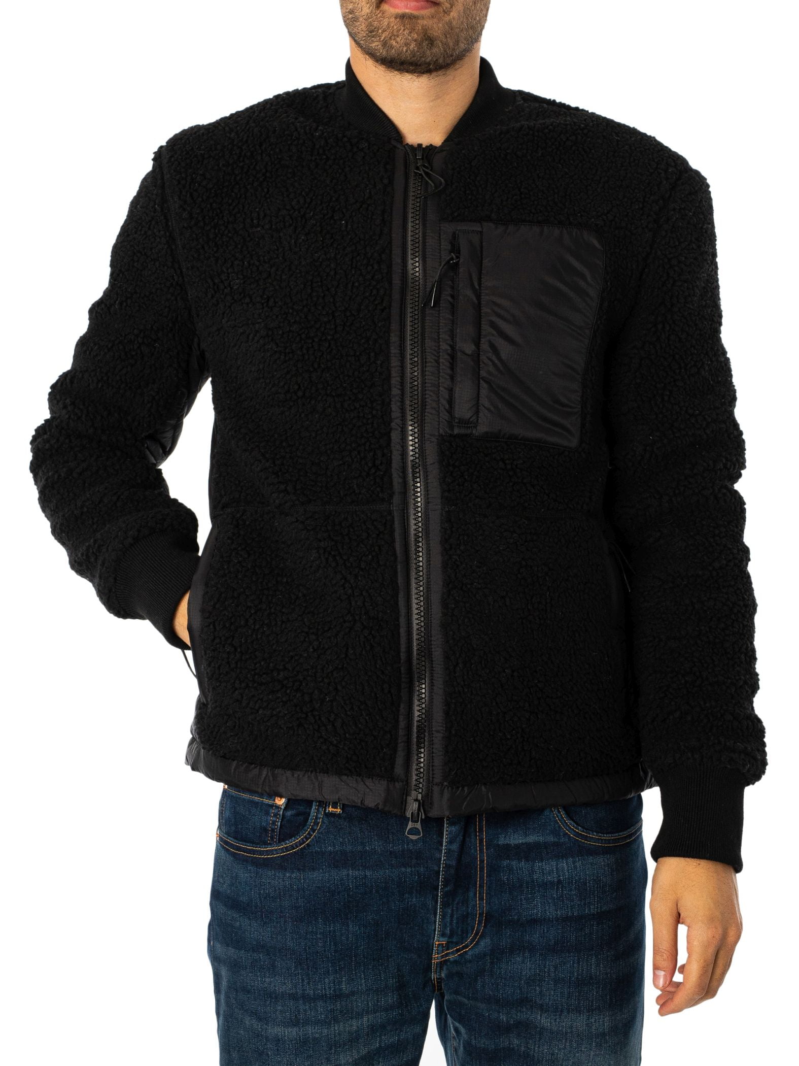 Superdry Vintage Sherpa Zip Through Jacket, Black - Walmart.com