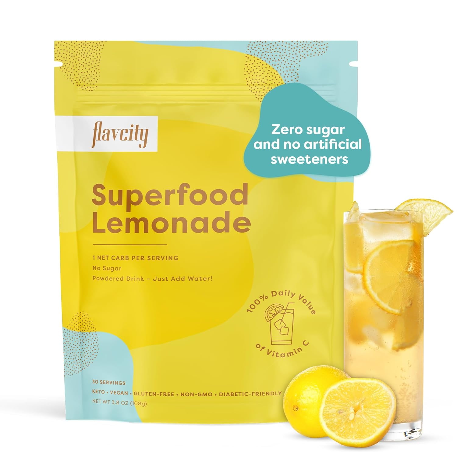 Superfood Lemonade Powdered Drink, 30 Servings – Sugar-Free Lemonade ...