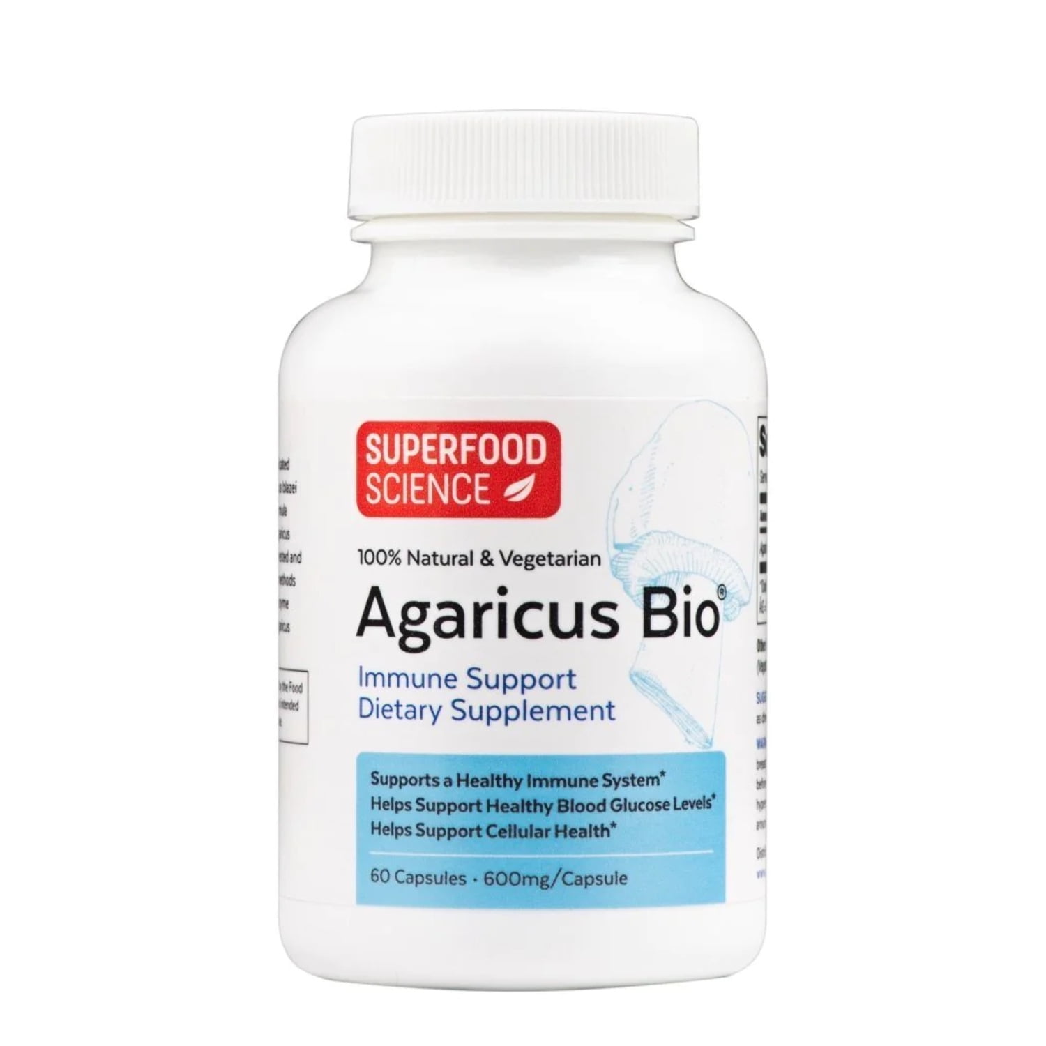 Superfood Science Agaricus Bio Mushroom Cellular Health Support ...