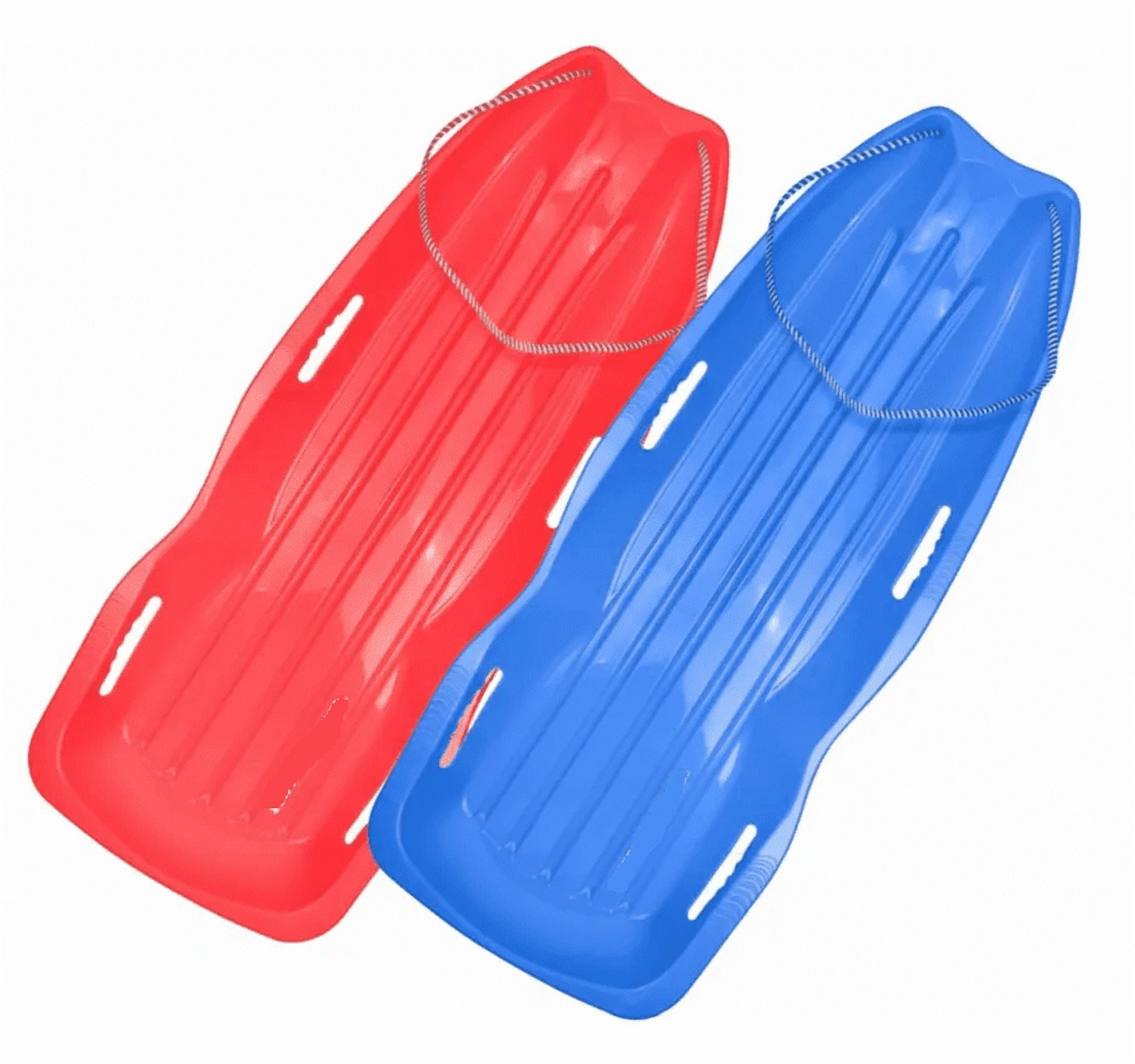 Superfun Racer 2-Pack Plastic Snow Sleds for Kids & Adults – 48" Red ...