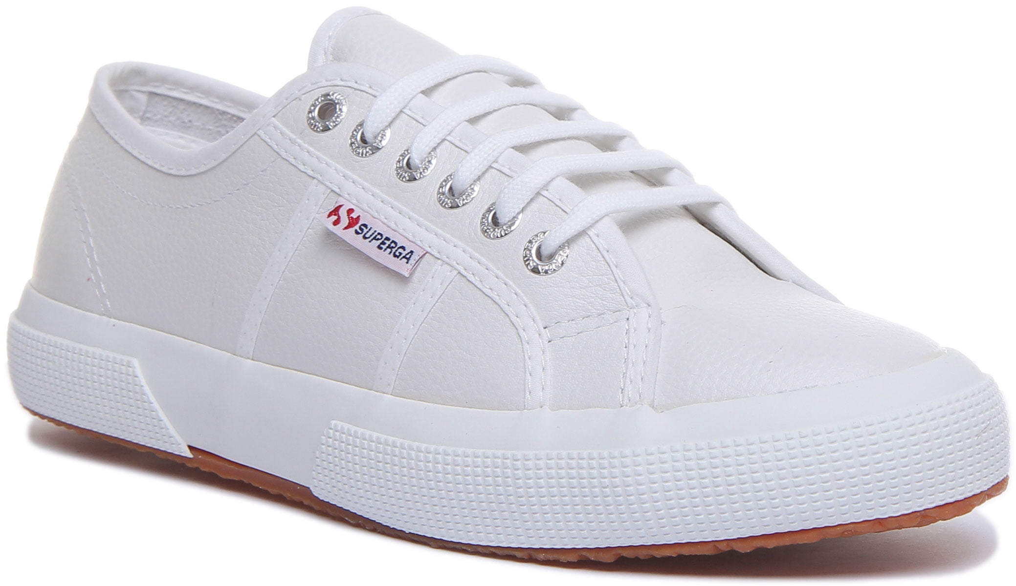 Superga 2750 EFGLU Men's Lace Up Leather Sneakers In White Size 10.5 ...