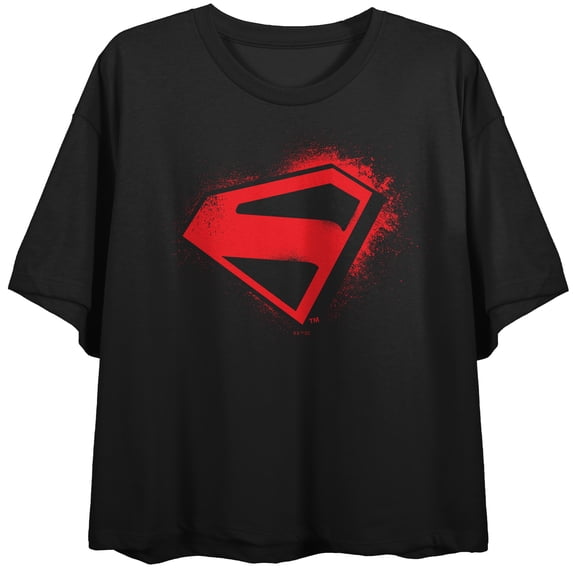 Supergirl 2026 Movie Women's Crop Tee Distressed S-Shield Chest Graphic ...