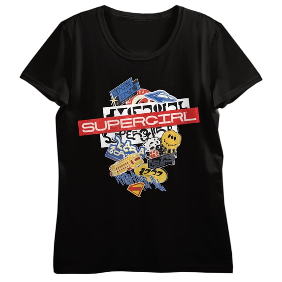 Supergirl Movie 2026 Signs Collage Graphic Juniors Womens Short Sleeve ...