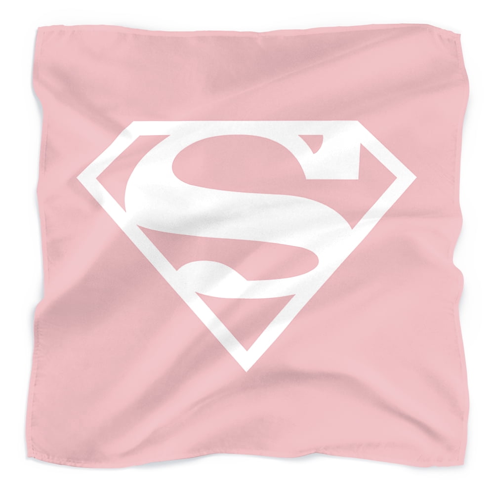 Supergirl White & Pink Shield Bandana (21 in x 21 in) - Walmart.com