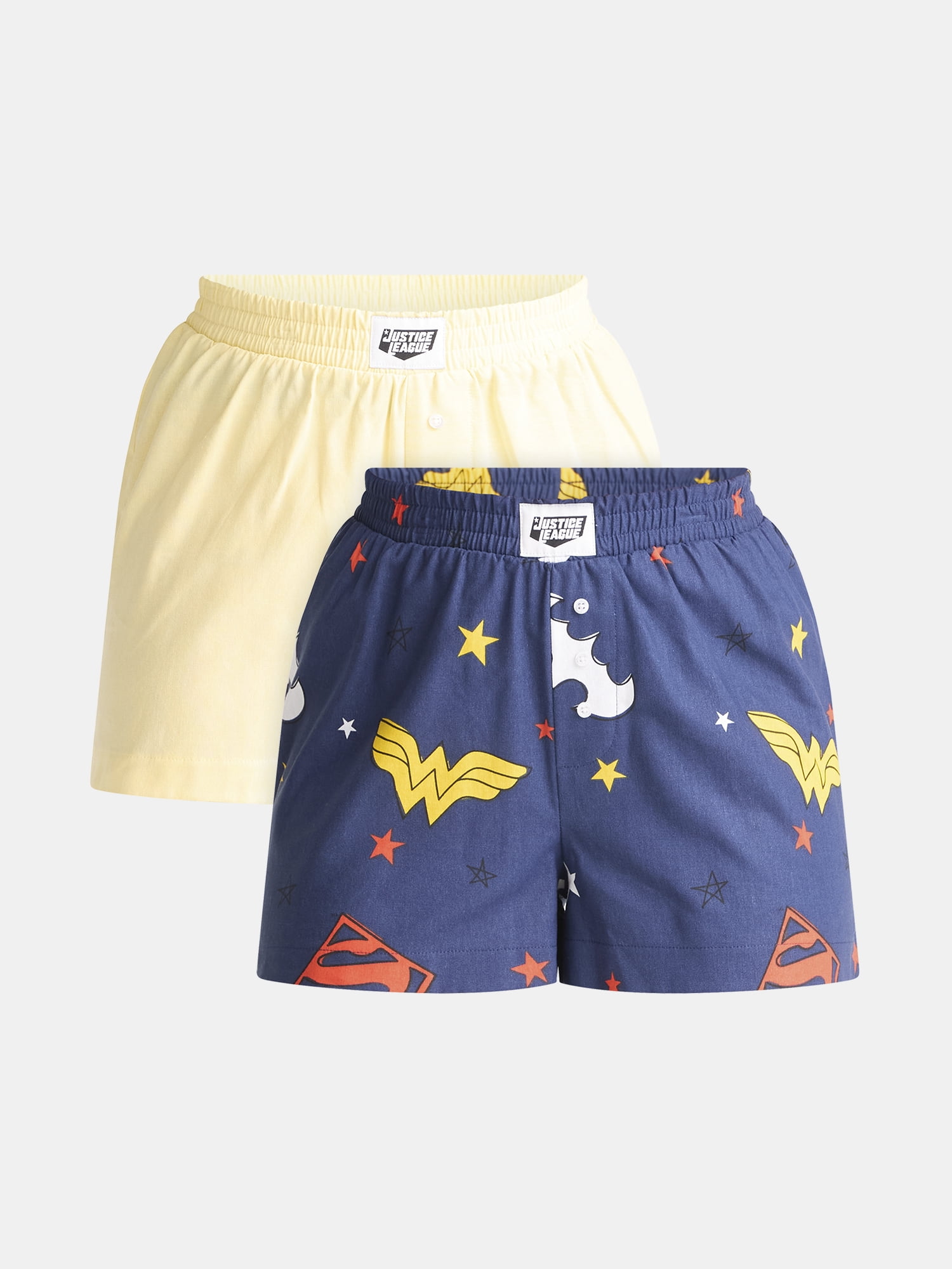 Supergirl and Wonder Woman Women's Graphic Boxer Shorts, 2-Pack, Sizes ...