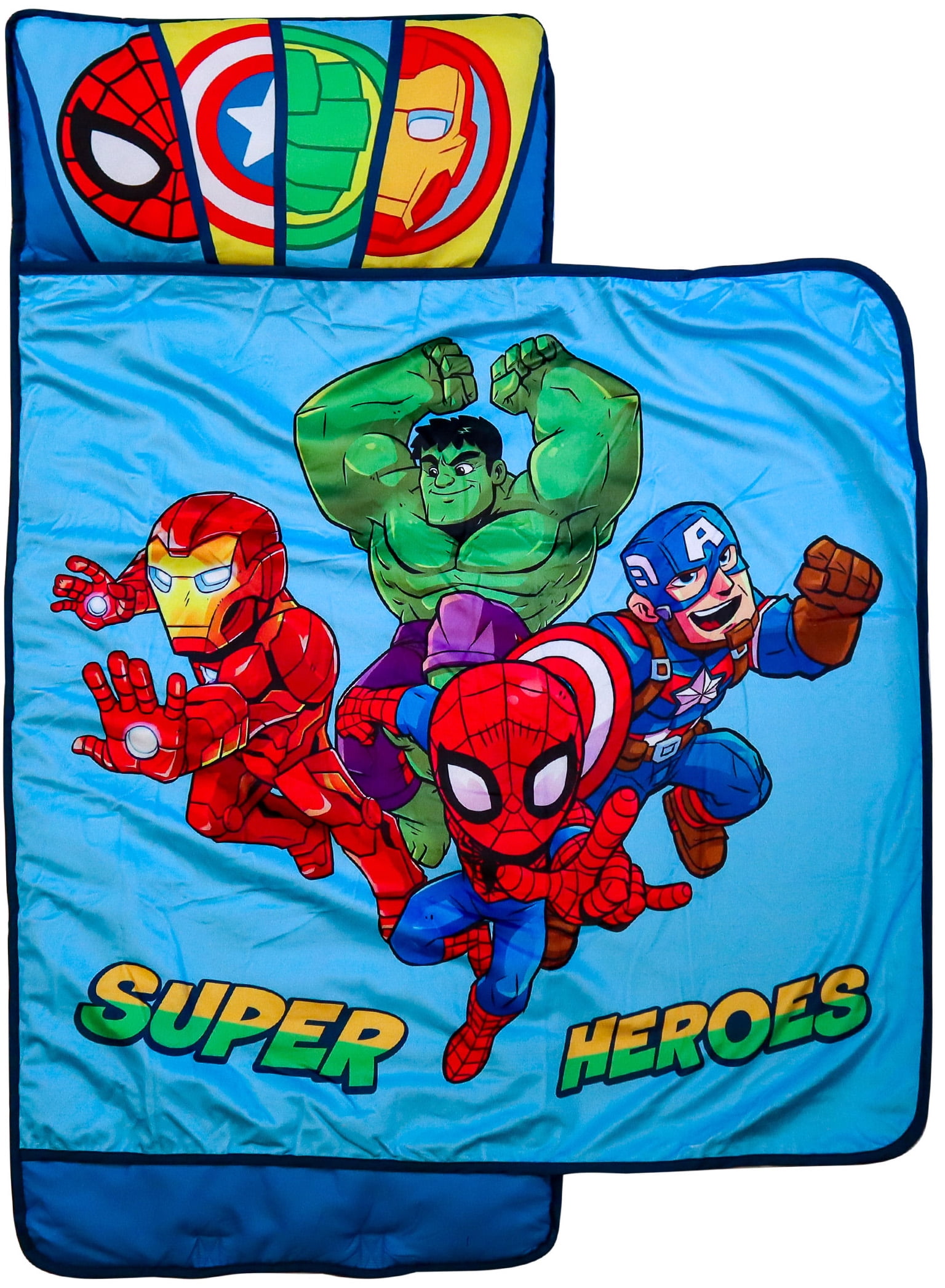 Superhero Adventures Hero Time Kids Nap Mat, 100% Microfiber, Blue ...
