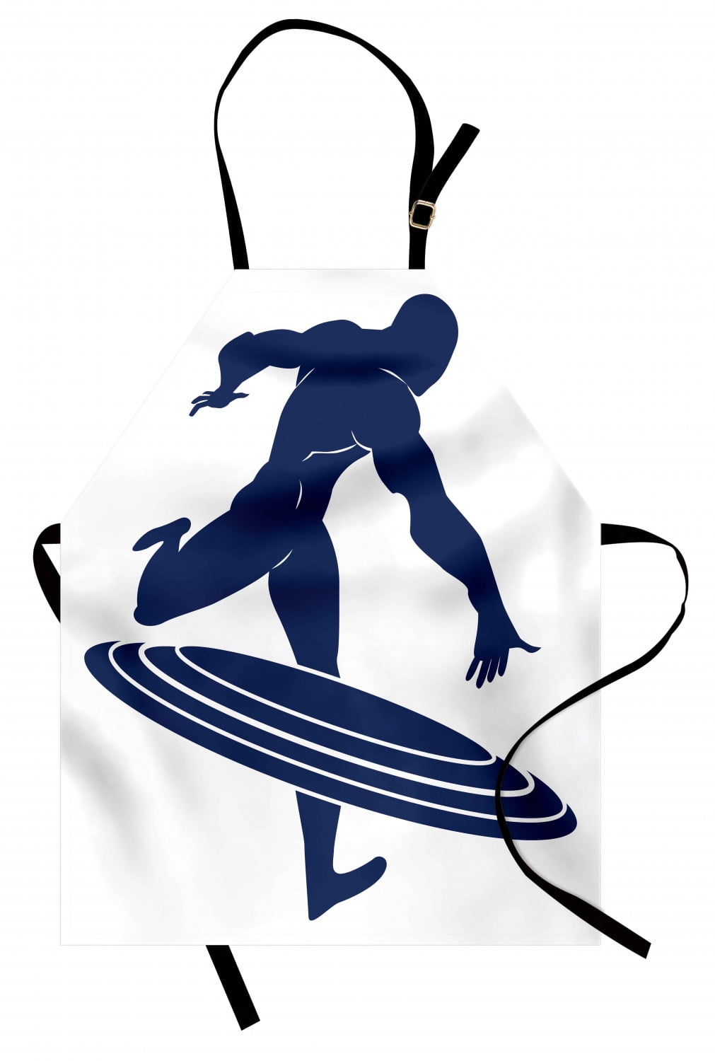 Superhero Apron Muscle Man Hero Throws His Frisbee Muscular Silhouette ...