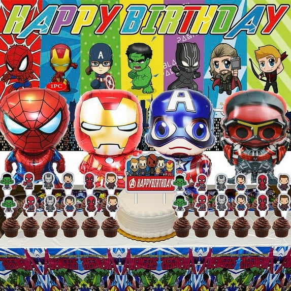Superhero Avengers Party Supplies Decorations Birthday Cake Topper ...