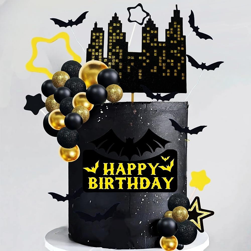 Superhero Bat Cake Topper Bat Cake Decor KMC2- Happy Birthday ...
