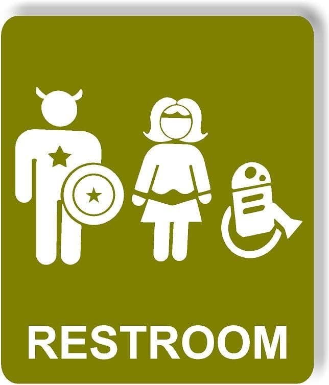 Superhero Bathroom Sign GOLD Aluminum Composite Sign, 15"x18" - Walmart.com