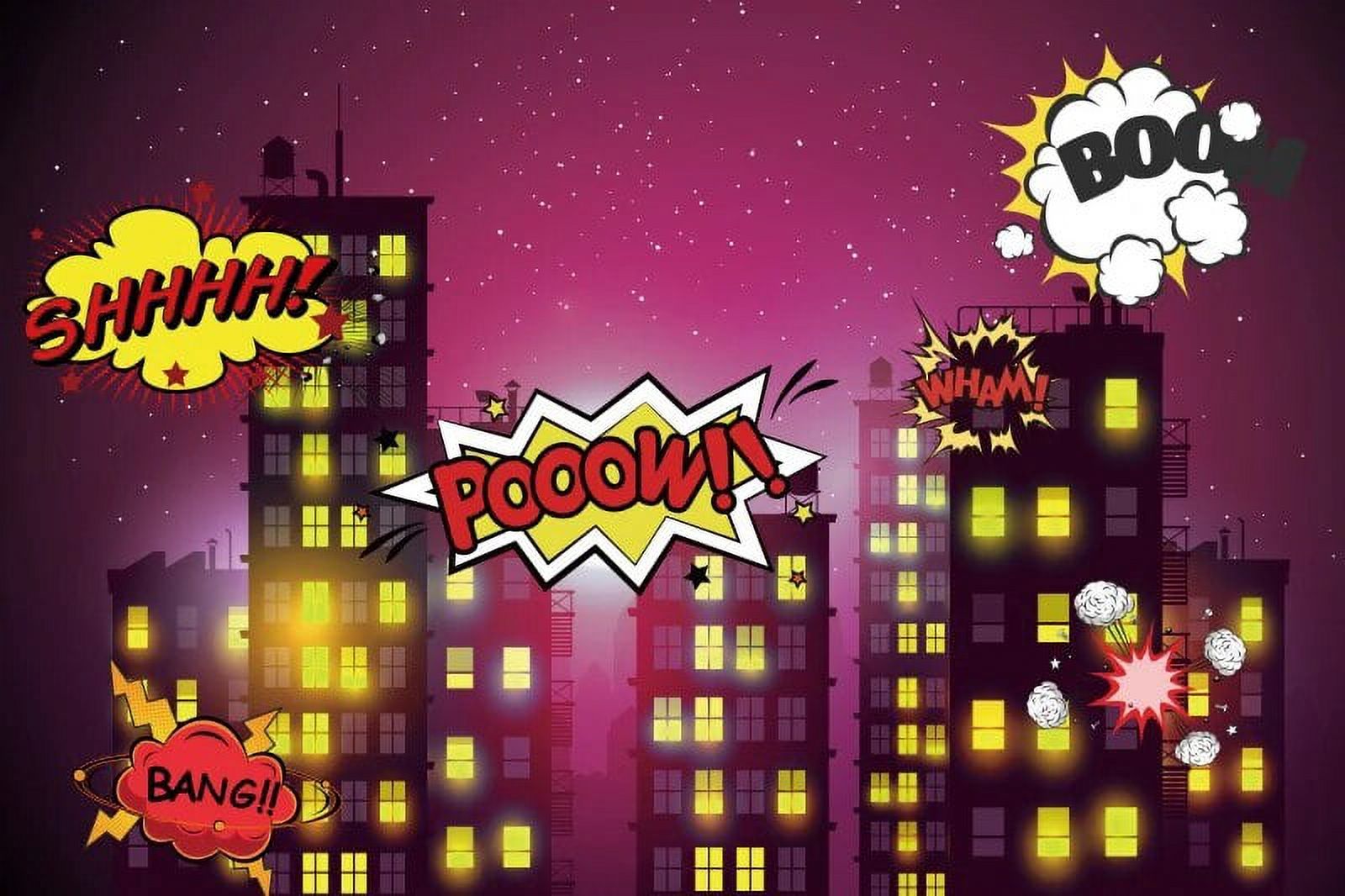 Superhero Cartoon City Buildings Baby Shower Photo Backdrop Girl Boy ...