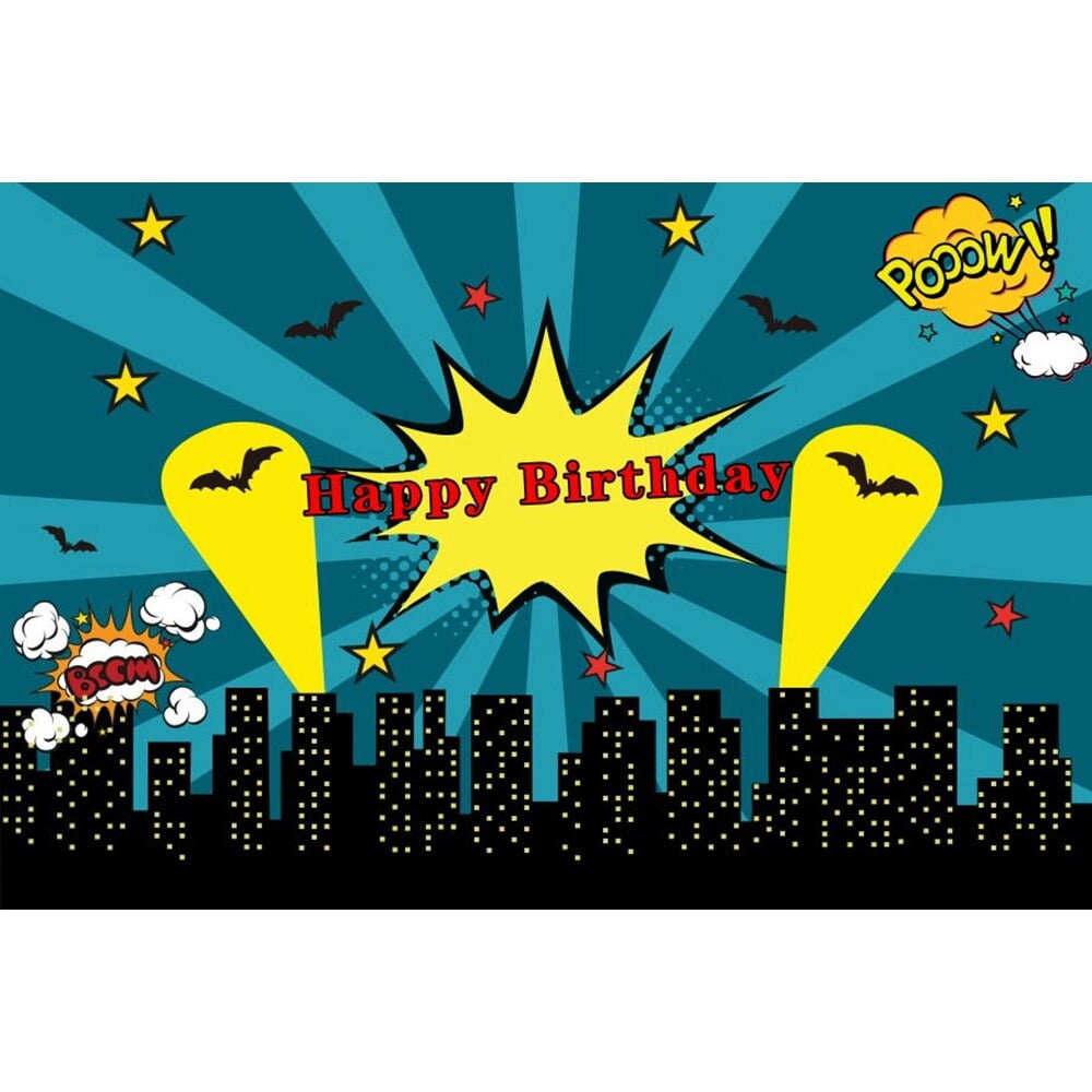 Superhero City Building Super Hero Baby Shower Birthday Party Backdrop ...