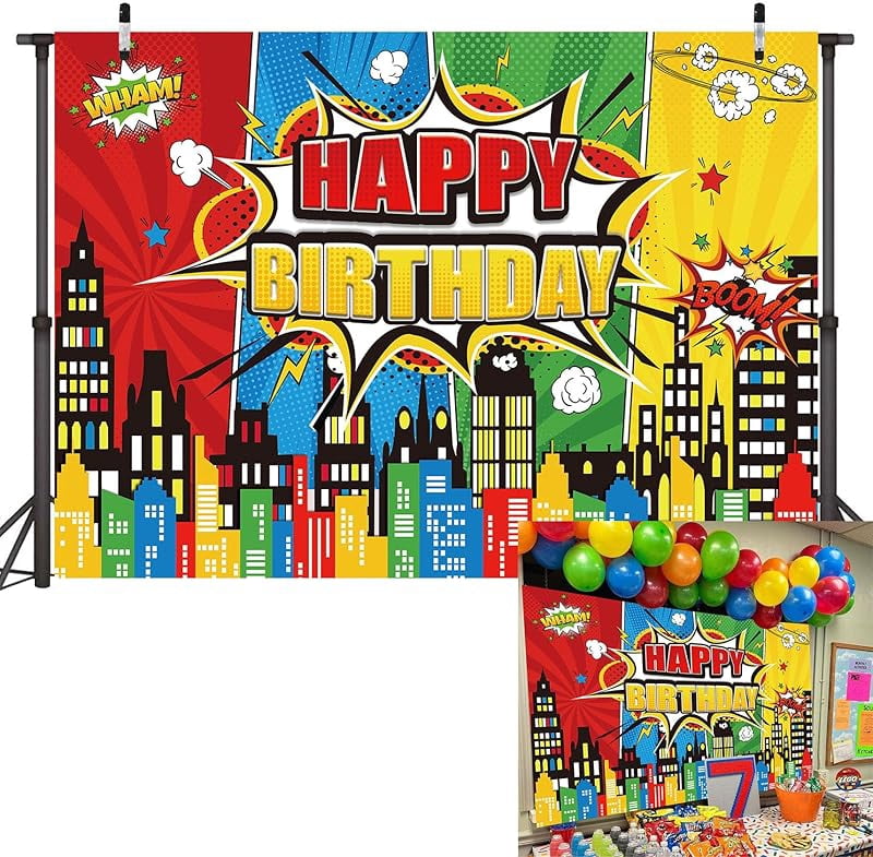 Superhero Cityscape Backdrop 7x5ft American Comics Building Photography ...