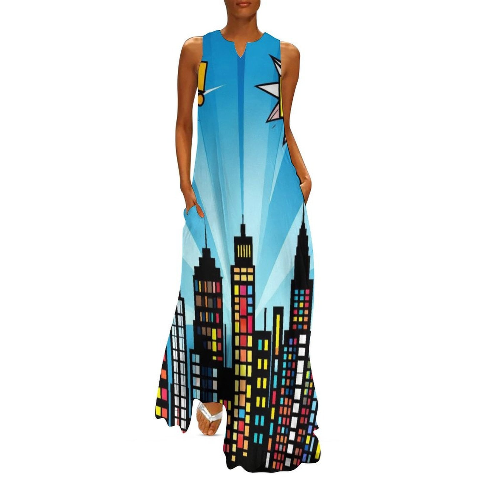 Superhero Cityscape Backdrop Long Dress luxury evening dresses women ...