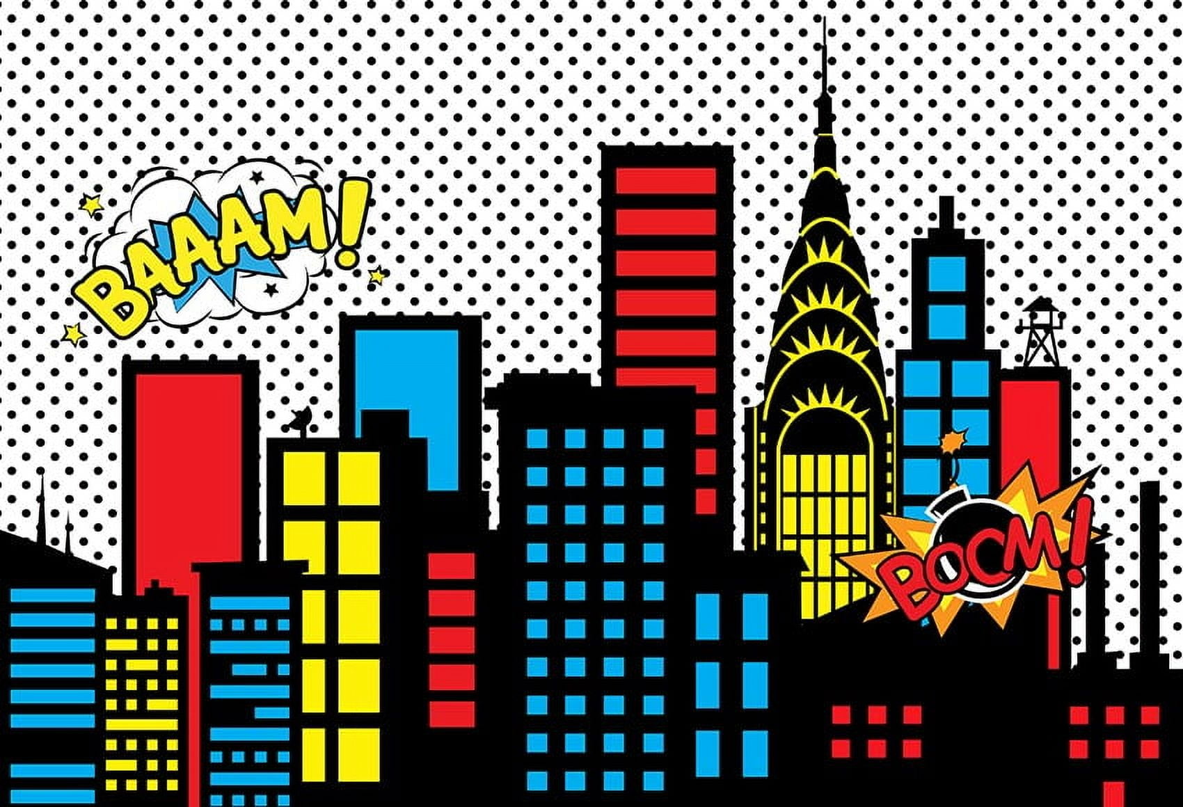 Superhero Cityscape Photography Background Super Hero Buildings Scenes Baby Shower Brithday ...