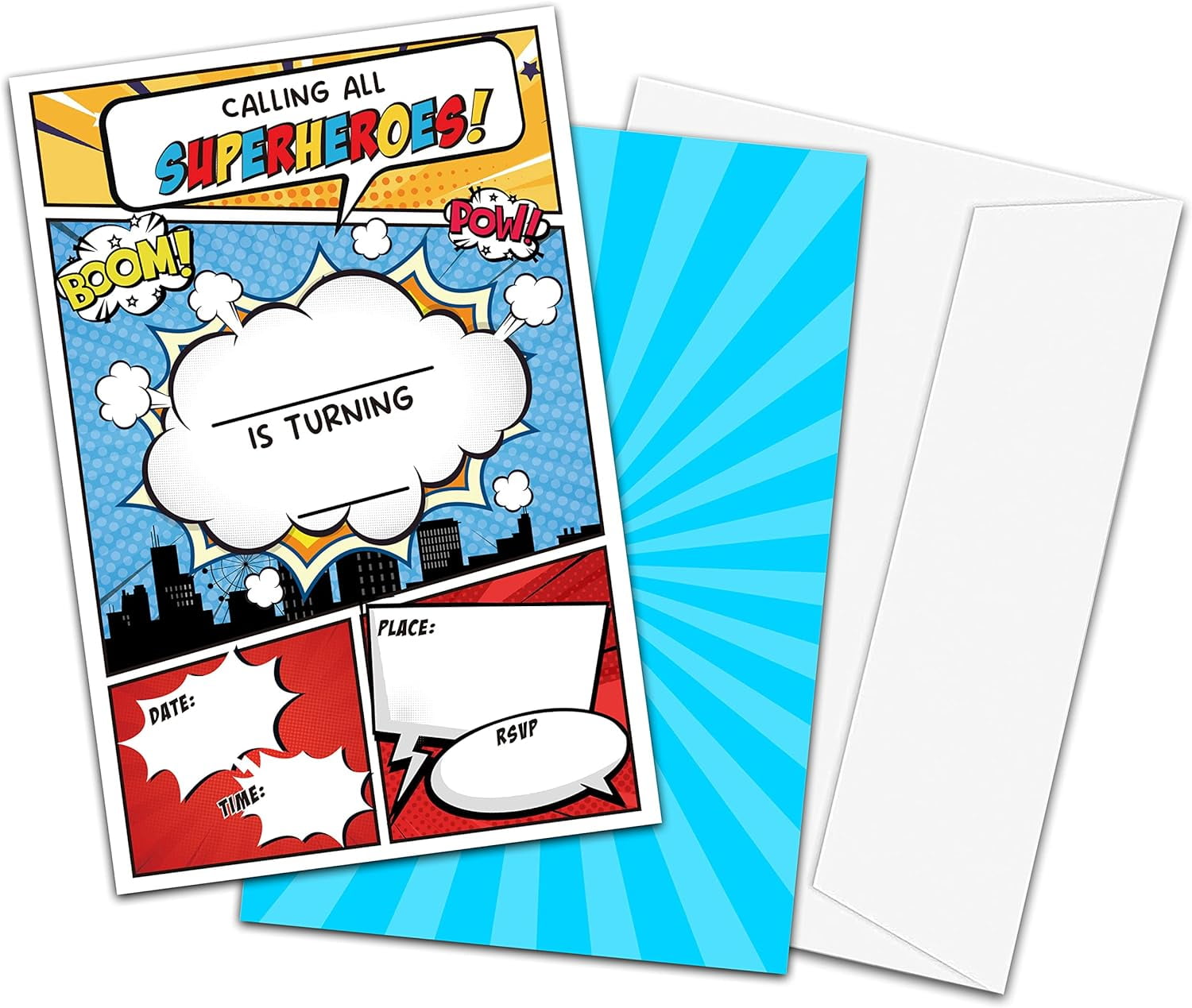 Superhero Comic Book Birthday Party Invitations 20 Pack Walmart superhero-comic-book-birthday-party-invitations-20-pack-walmart