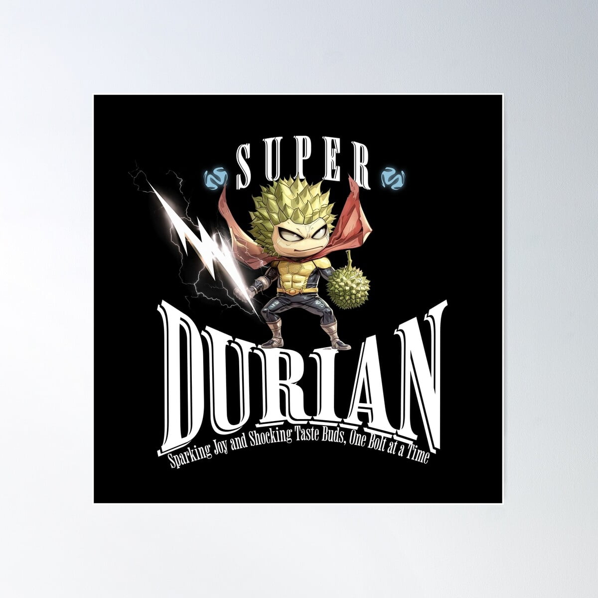 Superhero Durian: The Ultimate Fruit Defender Poster Wall Art, Modern ...