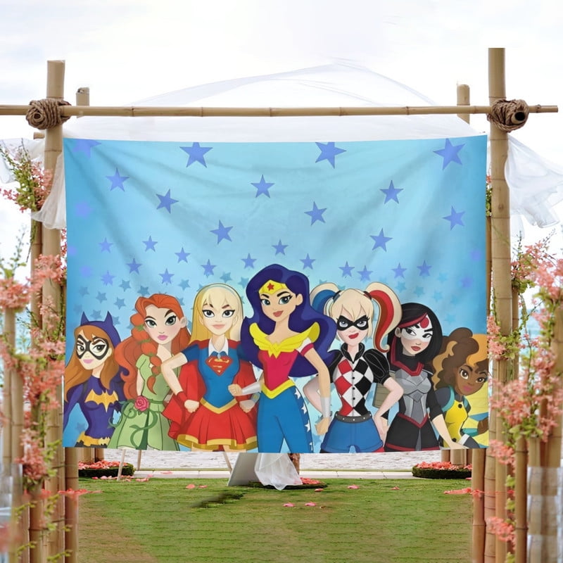 Superhero Gir pattern wall hanging 50*60 inches high-quality peach skin ...