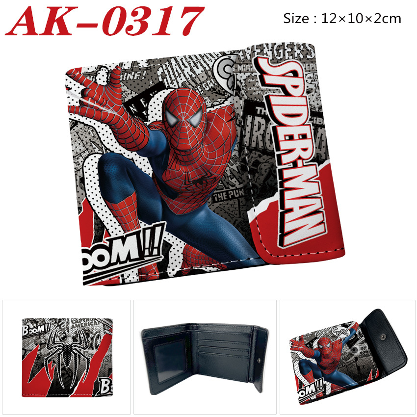 Superhero Marvel Leather Short Wallet Captain America Iron Man Spider ...