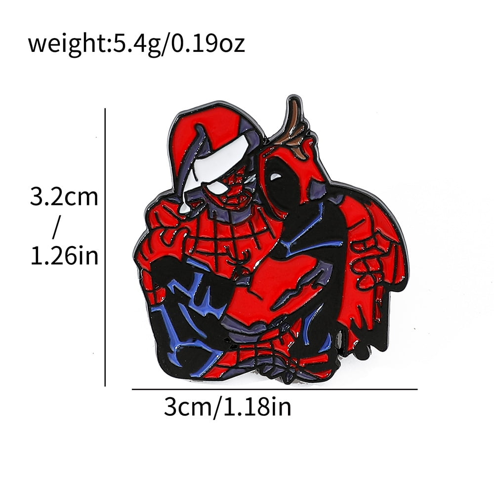 Superhero Metal Badge Marvel Deadpool Spider-Man Wolverine Alloy Brooch ...