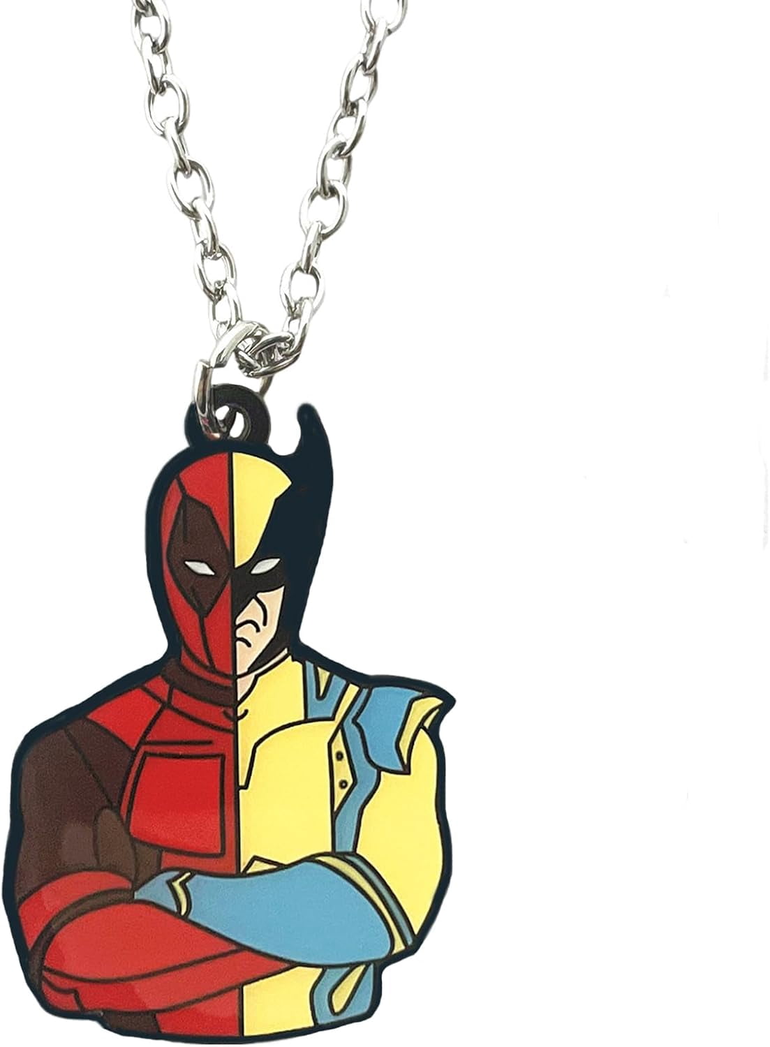 Superhero Necklace, Wolverine & Deadpool Metal Cartoon Pendant, Unique ...