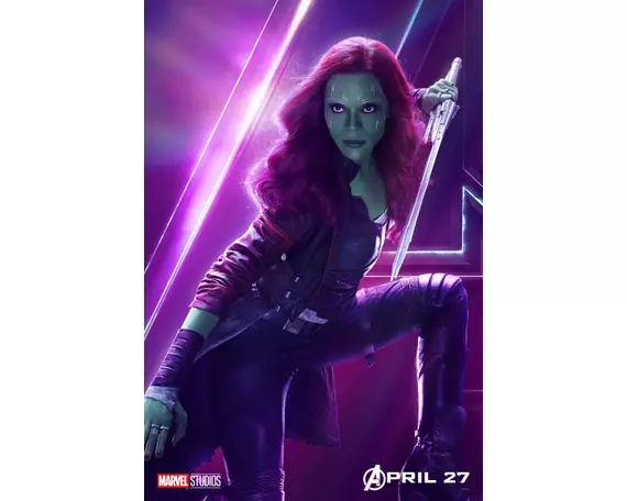 Superhero Print Poster Wall Decor "Avengers Infinity War" Film Zoe Saldana Gamora, Movie Poster ...