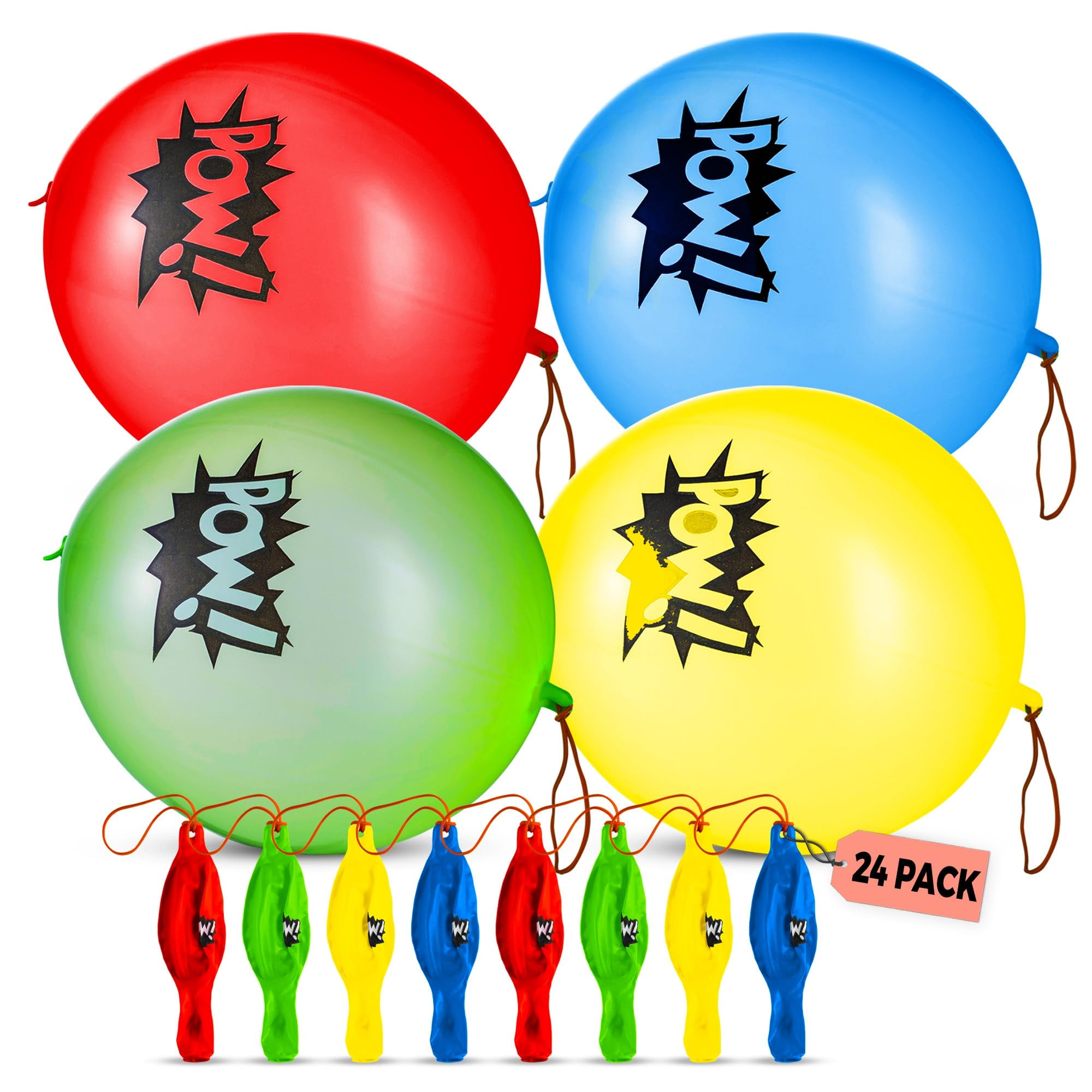 Superhero Punch Balloons - Pack of 24 Bulk, Large Punching Balloons for ...