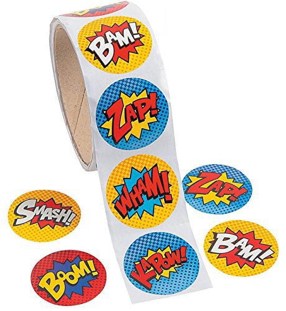 Superhero Roll Stickers - Stationery - 100 Pieces - Walmart.com