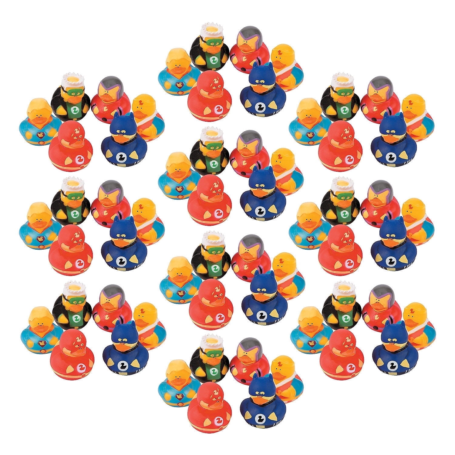 Fun Express Superhero Vinyl Rubber Ducks, 72 Pcs Party Favor Pack, 2 ...