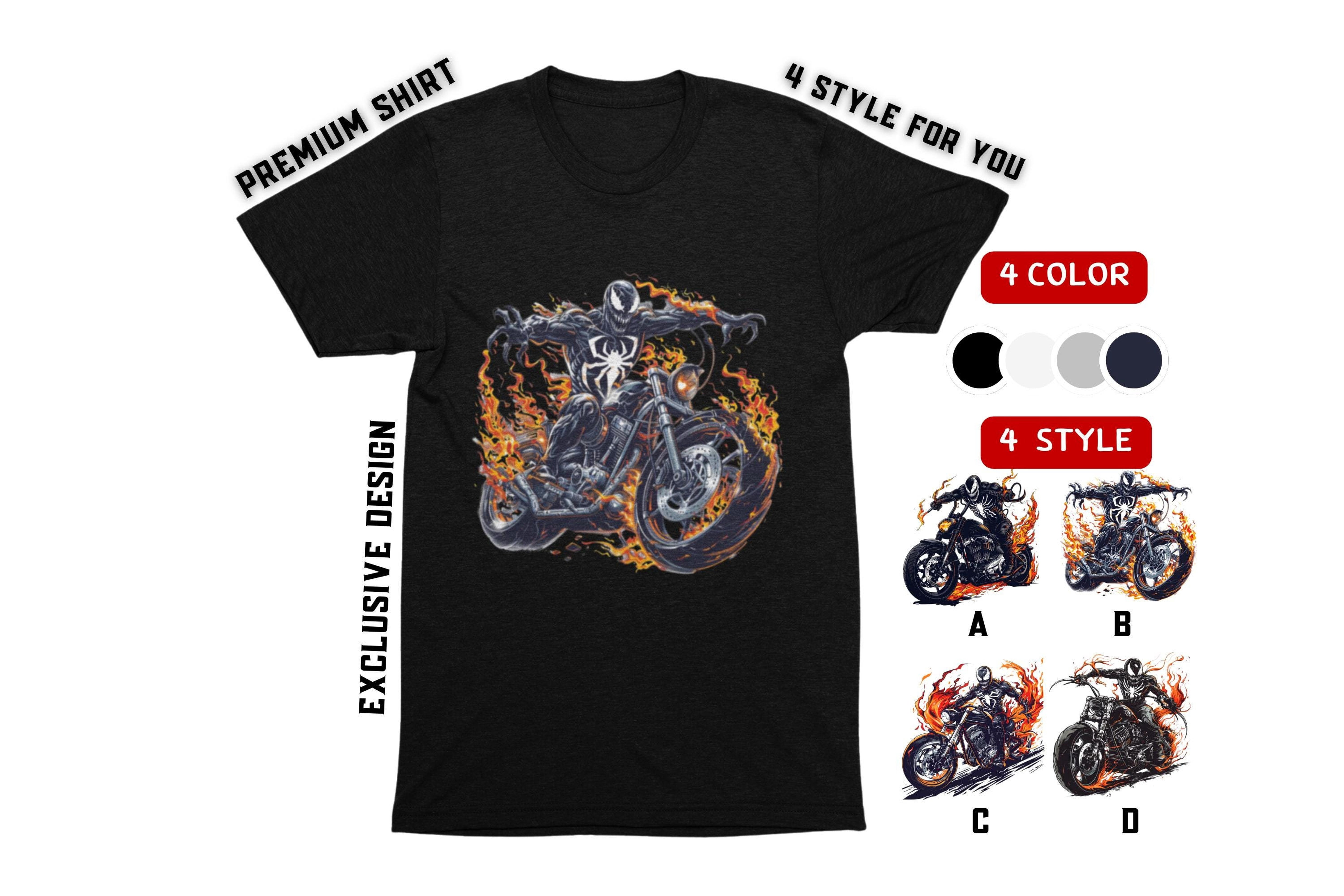 Superhero Shirt Venom and Ghost Rider - Marvel Comics , Spiderman ...