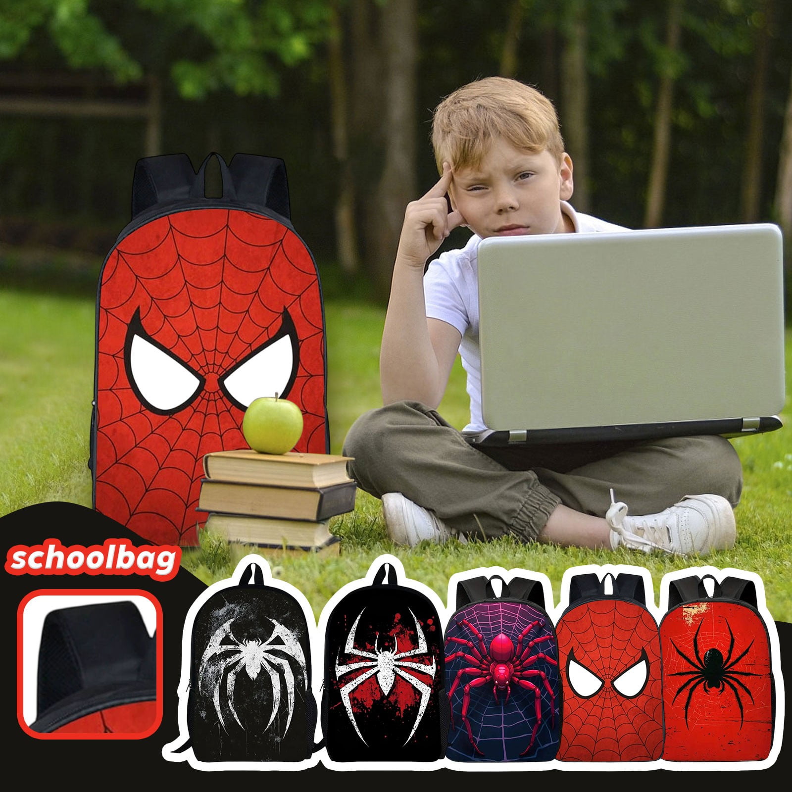 Superhero Spider Cartoon Backpack for School 1PC Superhero Spider ...