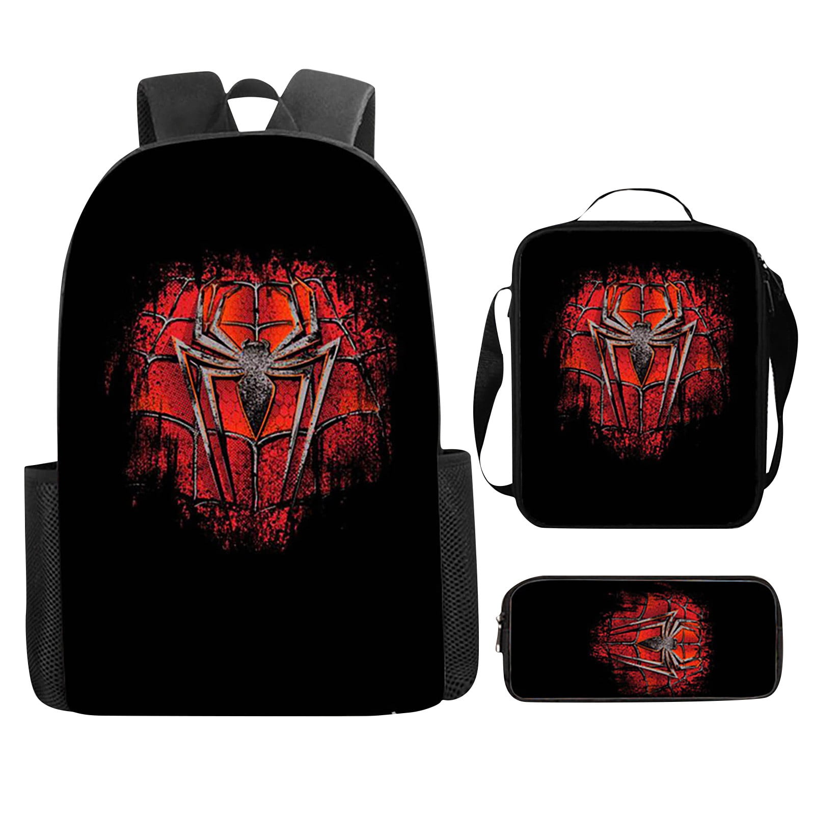 Superhero Spider Cartoon Backpack for School 3PCS Superhero Spider ...