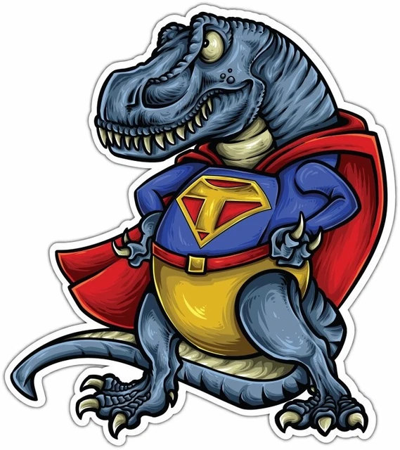 Superhero T-Rex Dinosaur Jurassic Reptile Angry Car Stickerphone Decal ...