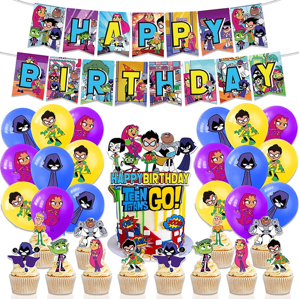 Superhero Teen Titans Child Theme Birthday Party Decoration Set Balloon ...